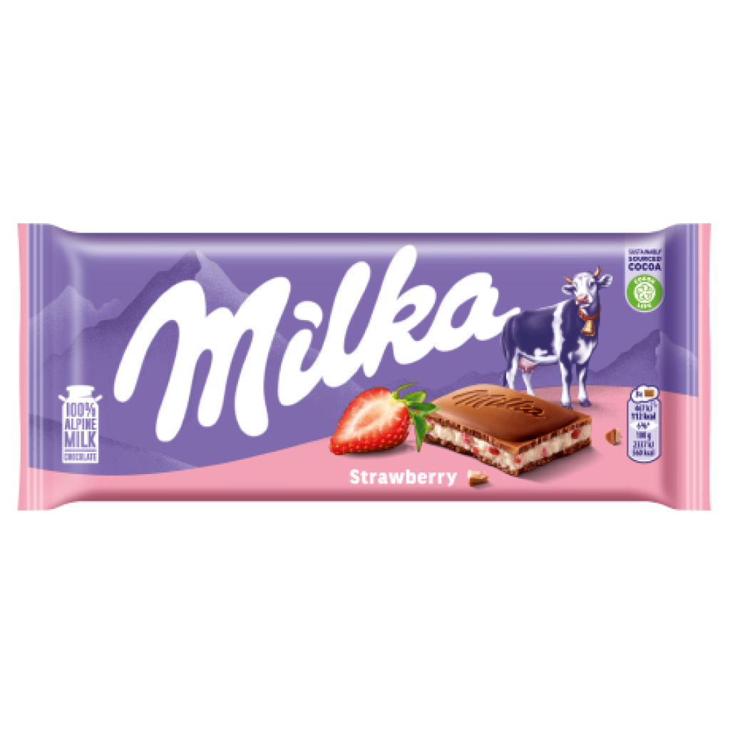 Milka Chocolate Strawberry - 100g | Premier Polmarex